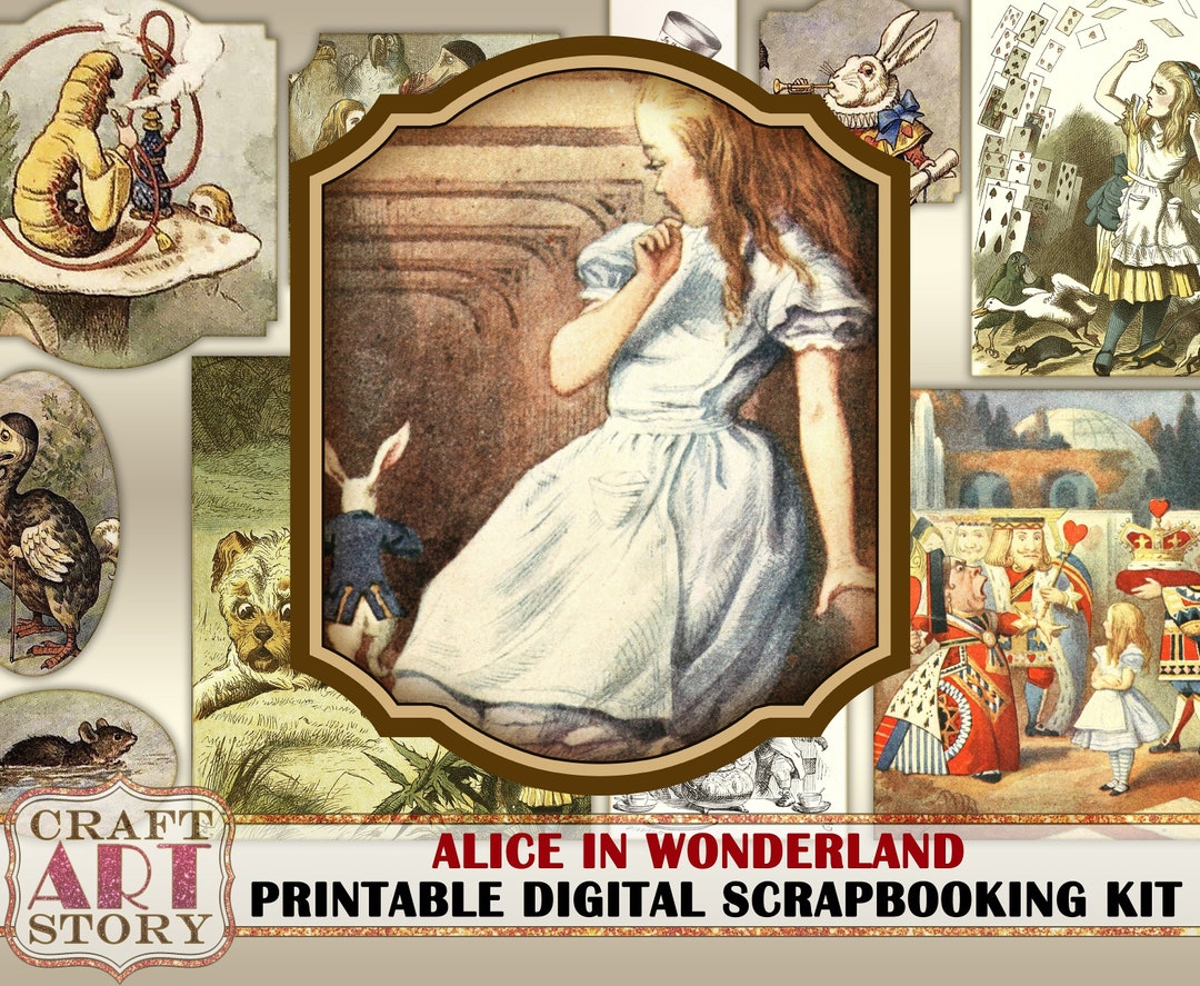 Alice in Wonderland Scrapbooking Kit,ephemera Pack,vintage Junk Journal ...