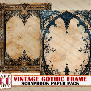 Vintage Gothic Illuminated Frame Journal Pages,border,scrapbook Paper ...