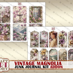 Vintage Magnolia Junk Journal Kit Addon,scrapbook Printables Digital ...