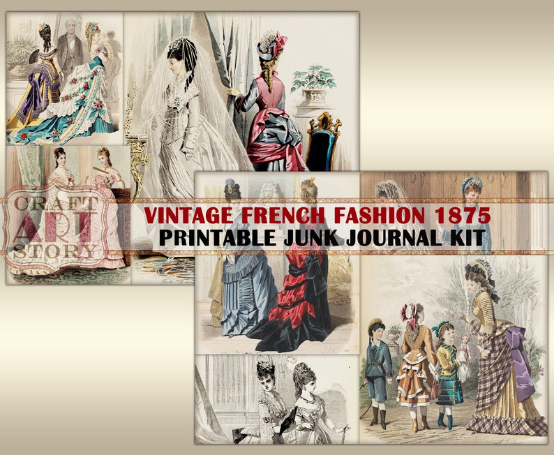 Printable Victorian Fashion 1875 Junk Journal Pagesvintage - Etsy