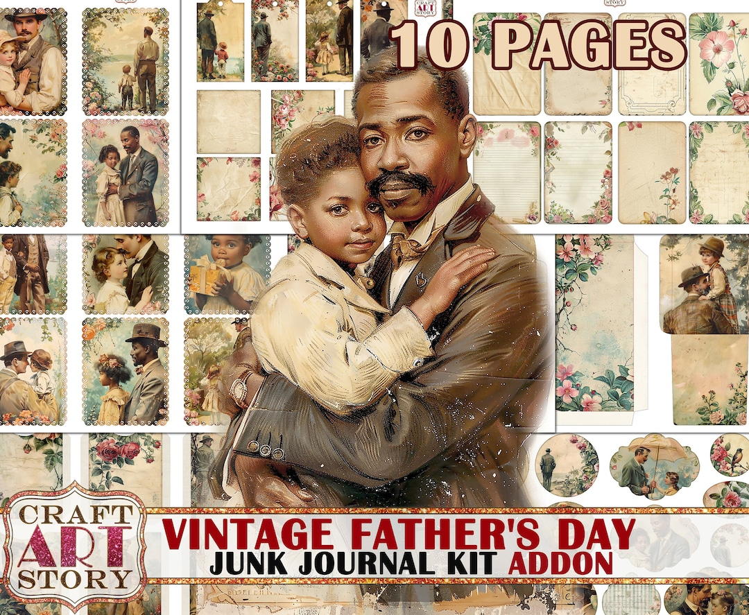 Vintage Fathers Day Junk Journal Pages Addon,printables Dad Journal ...