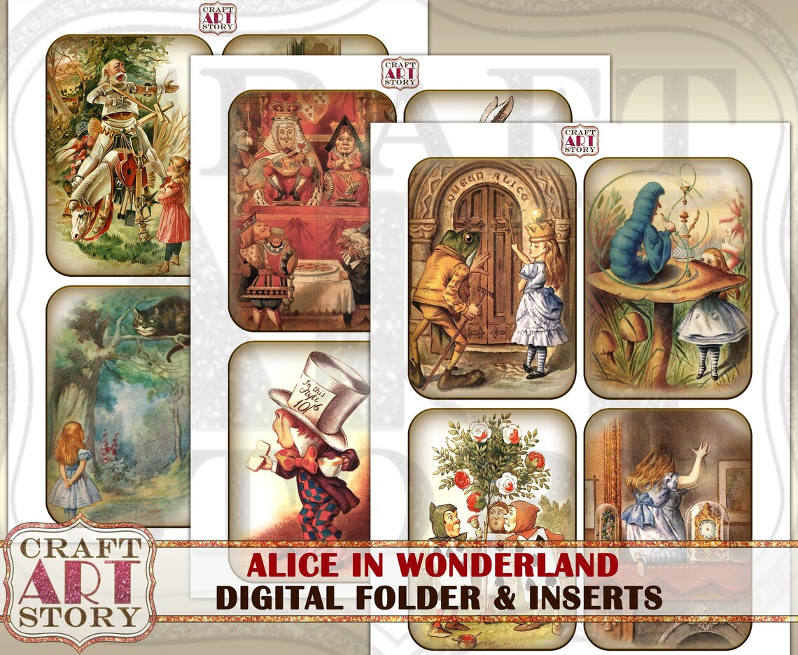 Alice in Wonderland Packsdigital Folder & Insertsephemera - Etsy