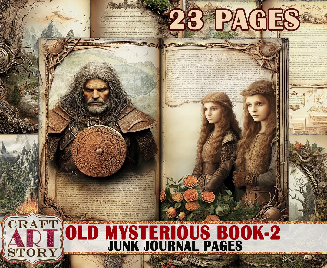 Old Mysterious Book Junk Journal Pages-2,wizards Fantasy Printables ...