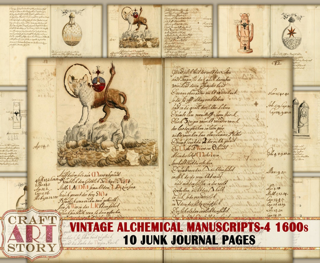 Vintage Paper Pack Pages,old Papers Set Printable Alchemical ...