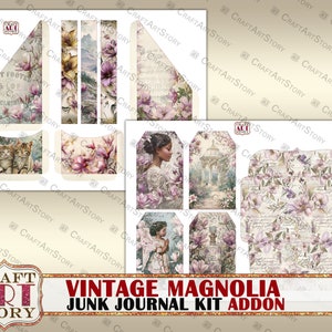Vintage Magnolia Junk Journal Kit Addon,scrapbook Printables Digital ...