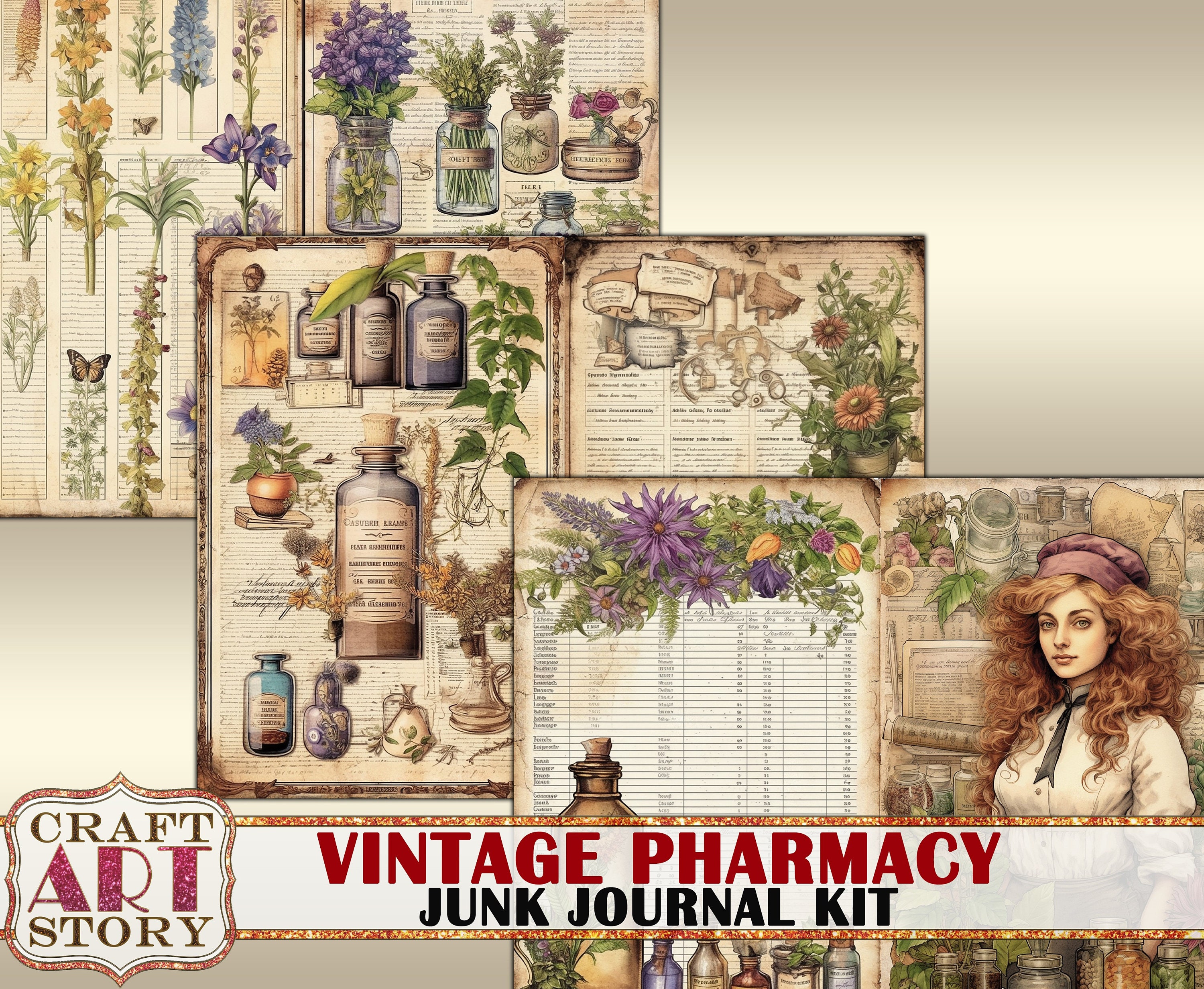 Vintage Apothecary Junk Journal Pages Pharmacy Printables - Etsy