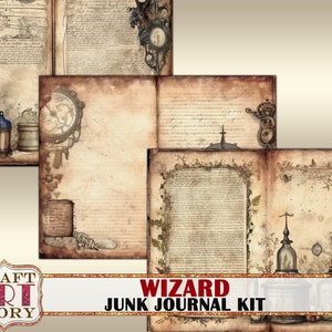 Wizards Fantasy Junk Journal Pages,printables Digital Magic Papers - Etsy