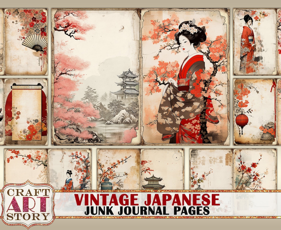 Vintage Japan Junk Journal Pages,asian Background, Oriental Prints - Etsy