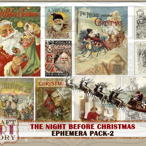 Vintage Christmas Ephemera Pack-2,the Night Before Christmas Digital ...