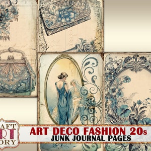 Art Deco Fashion Junk Journal Pages,elegance 20s Scrapbook Printables ...