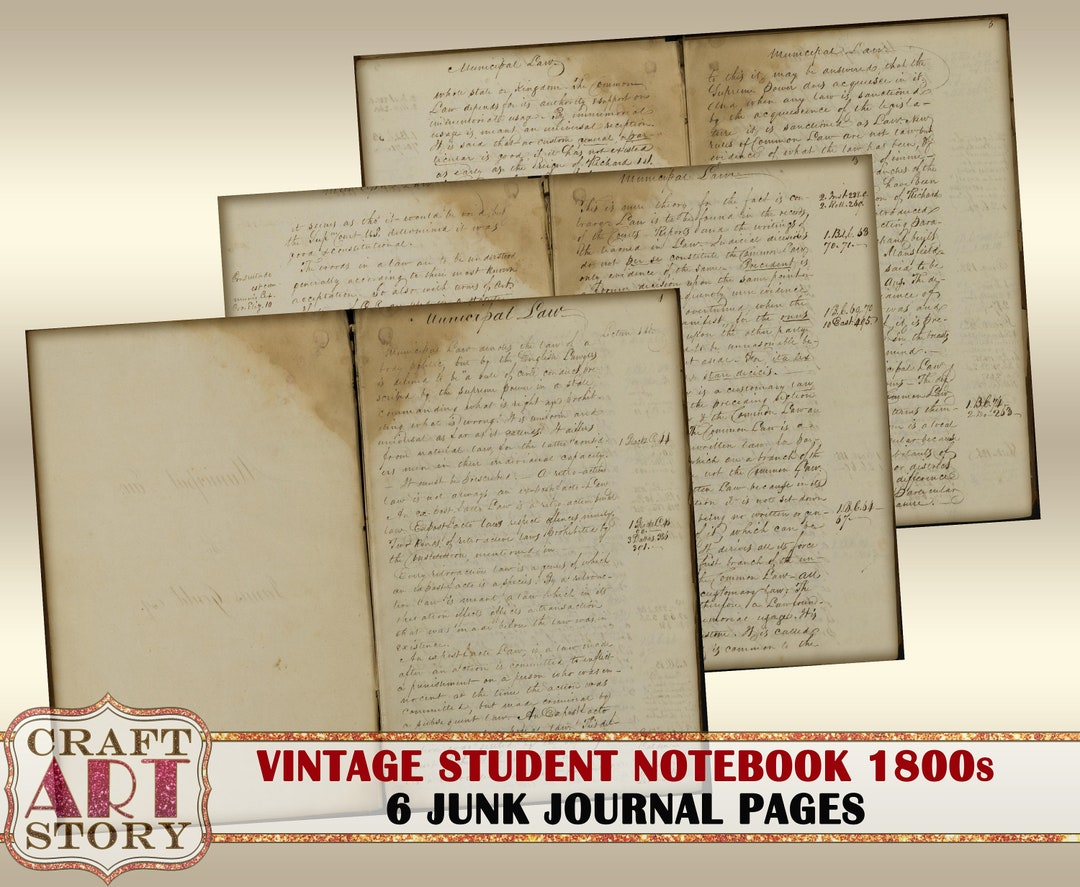 Vintage Paper Pack Notebooks Pages,old Papers Set Printable,vintage ...