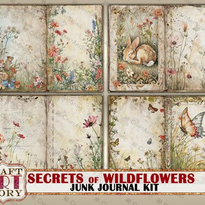 Vintage Wildflowers Junk Journal Pages, Printables Digital Papers ...