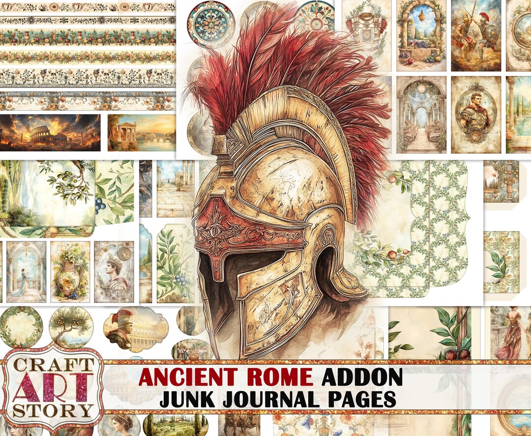 Ancient Rome Junk Journal Pages Addon,scrapbook Printables Digital ...
