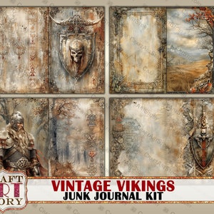 Vintage Vikings Junk Journal Pages,viking Warrior Collage Fantasy ...