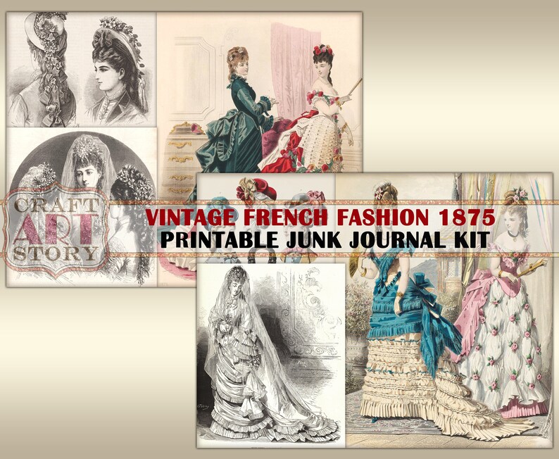 Printable Victorian Fashion 1875 Junk Journal Pagesvintage - Etsy
