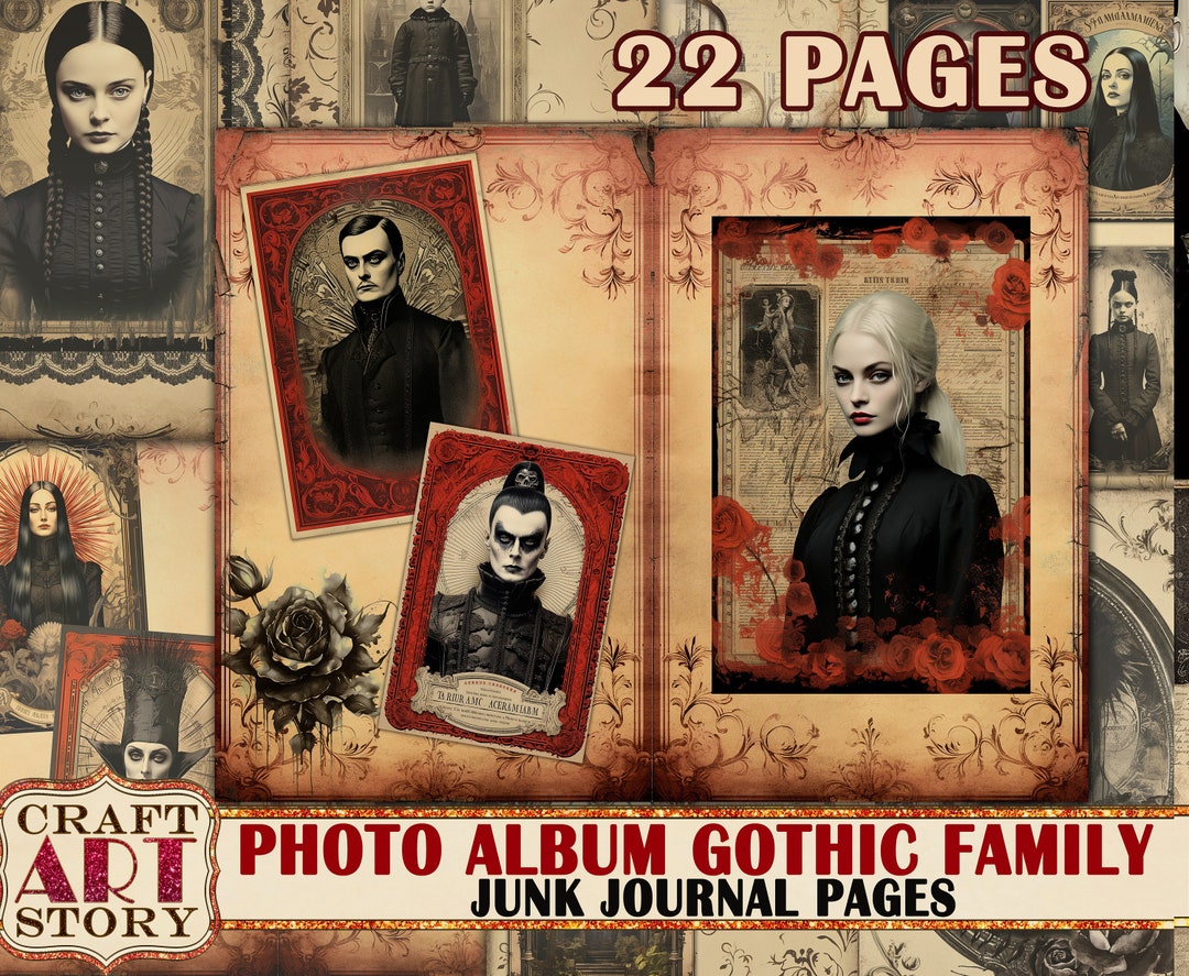 Photo Album Gothic Family Junk Journal Pages,scrapbook Printables ...