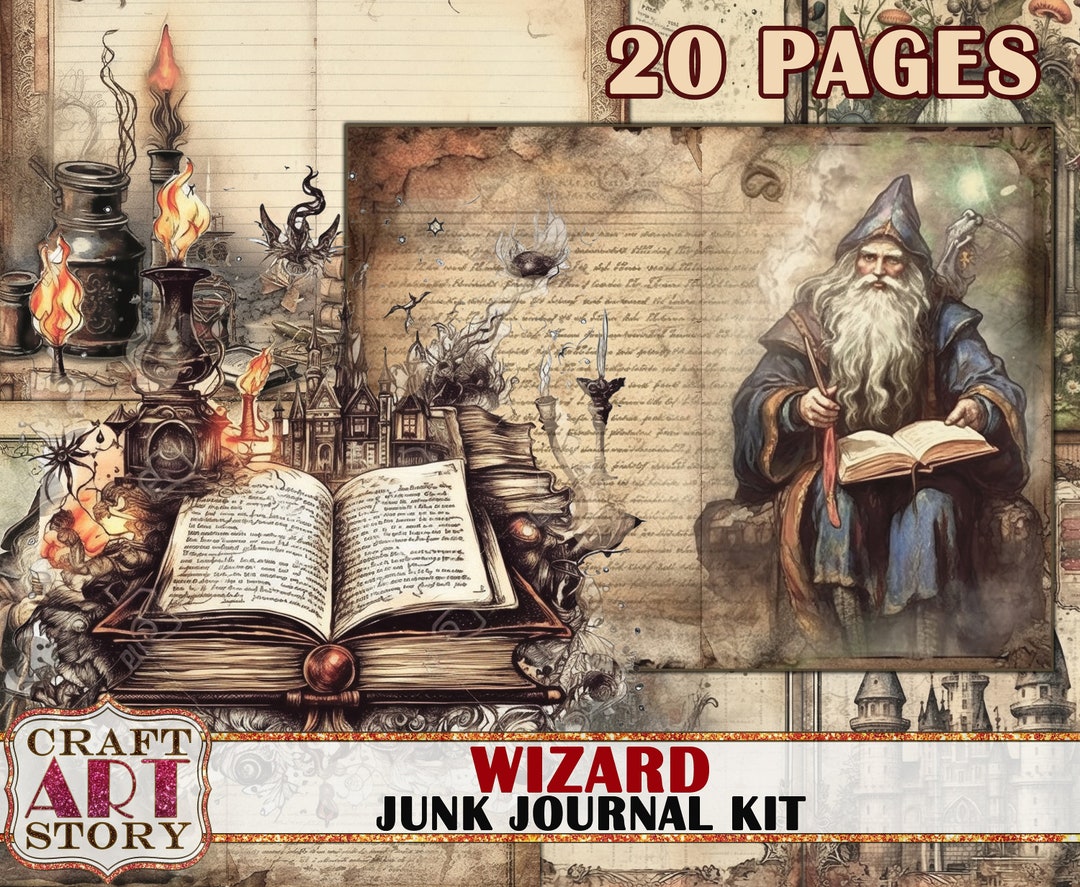 Wizards Fantasy Junk Journal Pages,printables Digital Magic Papers - Etsy