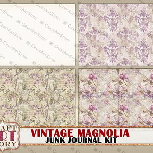 Vintage Magnolia Junk Journal Kit,scrapbook Printables Digital Papers ...