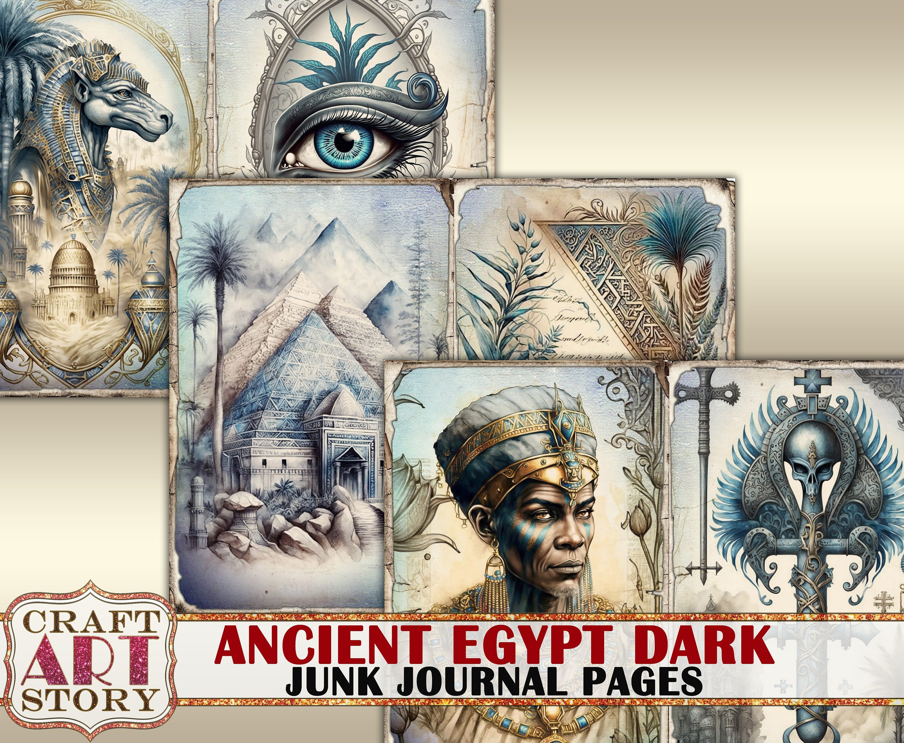 Ancient Egypt Dark Junk Journal Pagesscrapbook Printables - Etsy