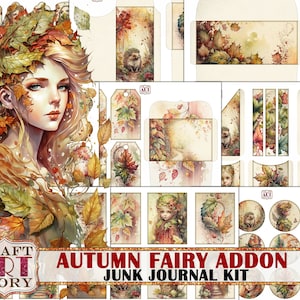 Autumn Fairy Junk Journal Pages,addon Scrapbook Printables Digital ...