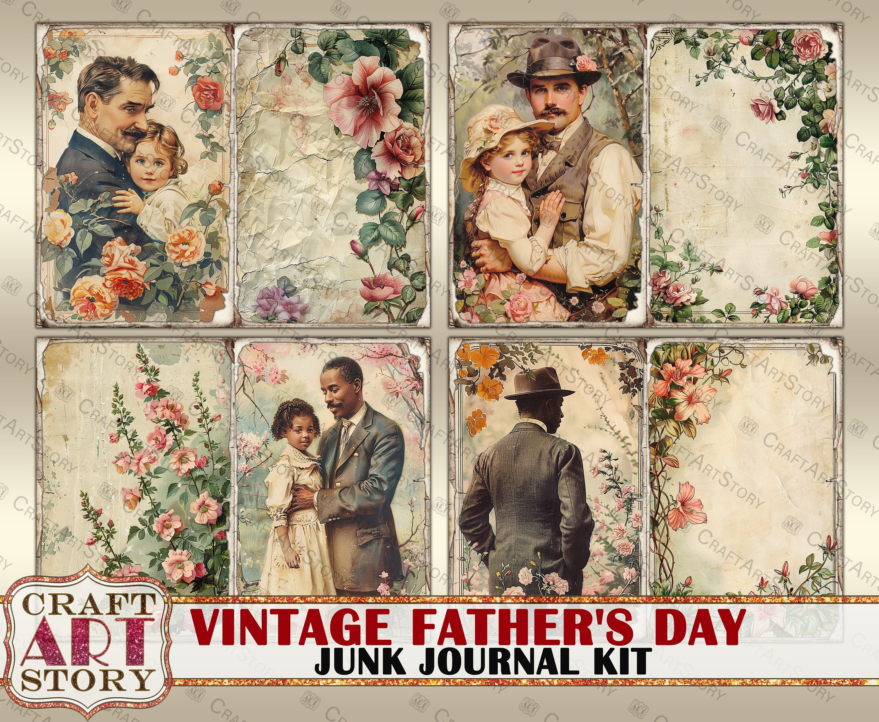 Vintage Fathers Day Junk Journal Pages,printables Dad Journal Digital ...