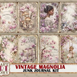 Vintage Magnolia Junk Journal Kit,scrapbook Printables Digital Papers ...