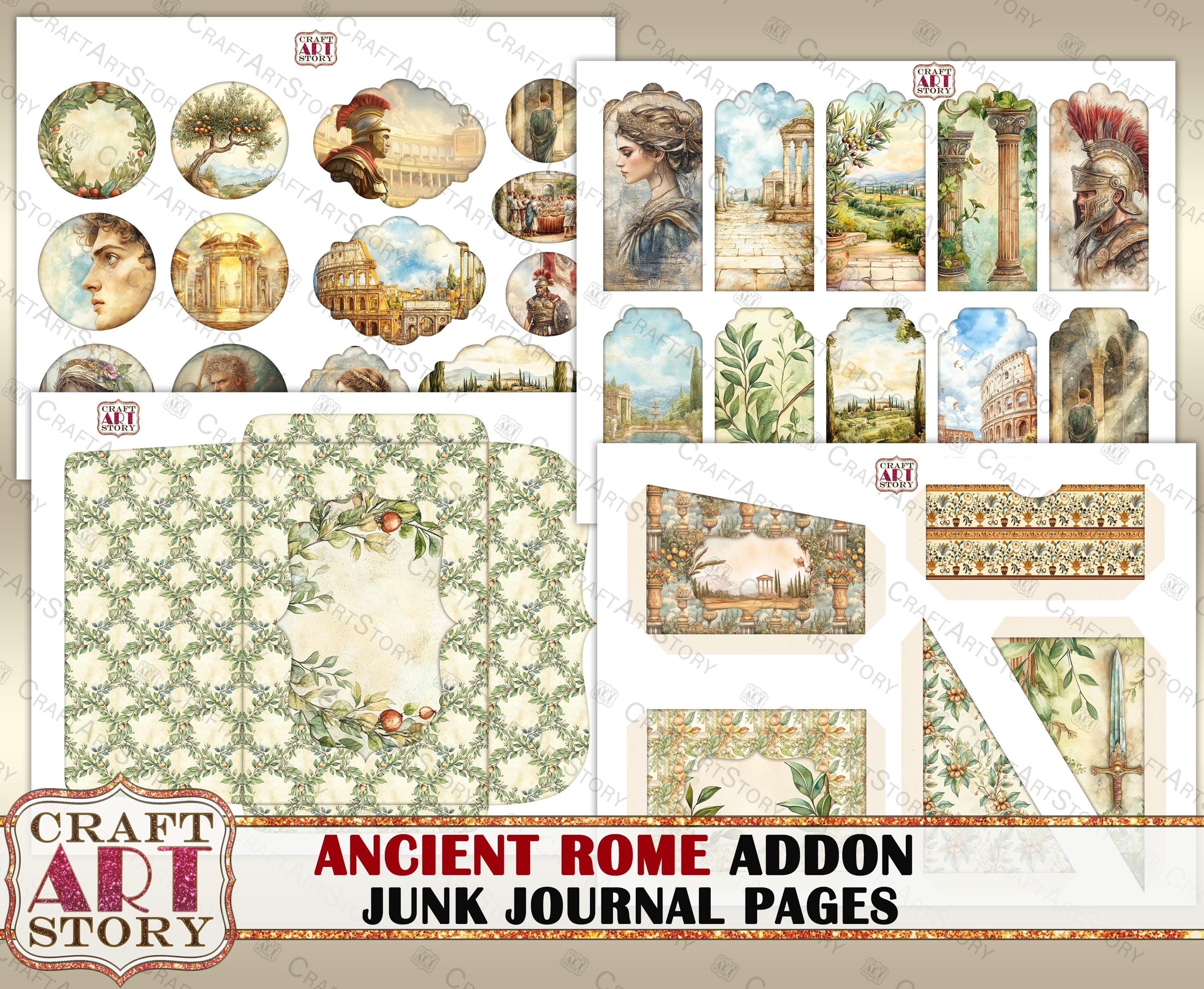 Ancient Rome Junk Journal Pages Addon,scrapbook Printables Digital ...