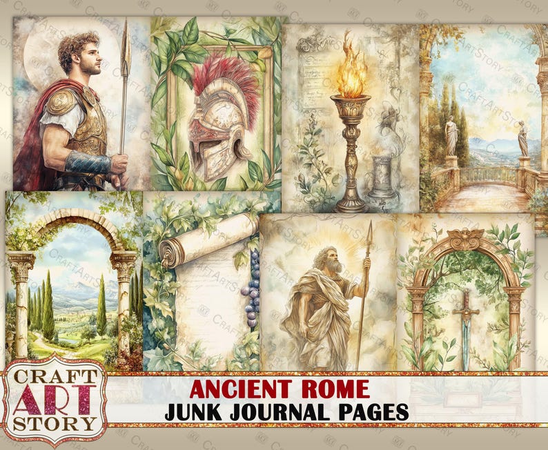 Ancient Rome Junk Journal Pages,scrapbook Printables Digital Papers - Etsy