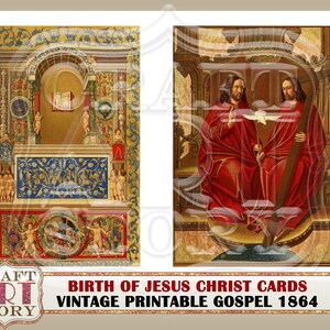 Vintage Christmas Nativity Birth of Jesus Christ,medieval Art Nativity ...