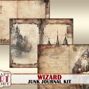 Wizards Fantasy Junk Journal Pages,printables Digital Magic Papers - Etsy