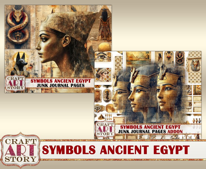 Symbols Ancient Egypt Junk Journal Pages,scrapbook Printables Digital ...