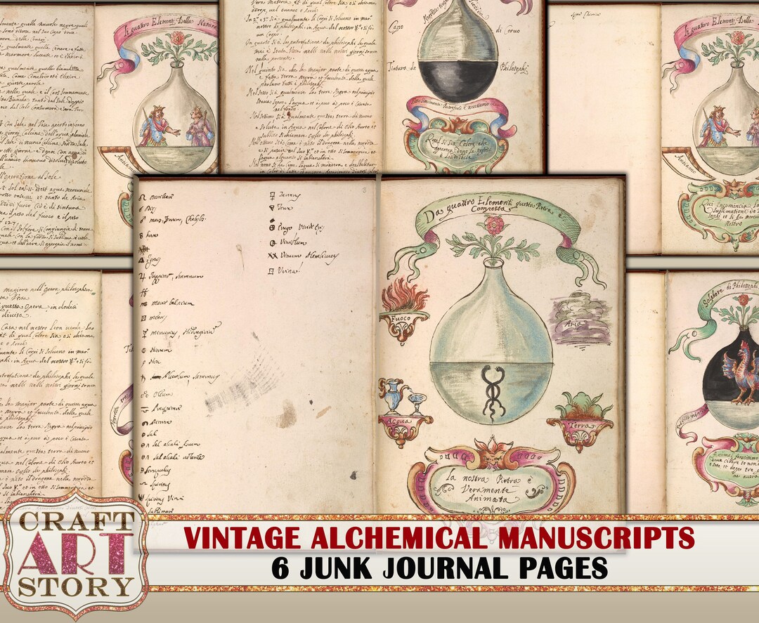 Vintage Paper Pack Pages,old Papers Set Printable Alchemical ...