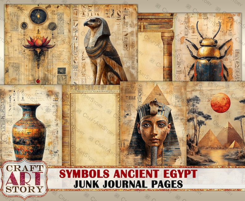 Symbols Ancient Egypt Junk Journal Pages,scrapbook Printables Digital ...