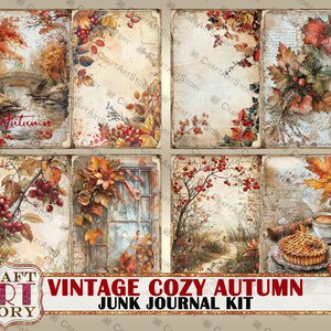 Vintage Cozy Autumn Junk Journal Pages,scrapbook Printables Digital ...