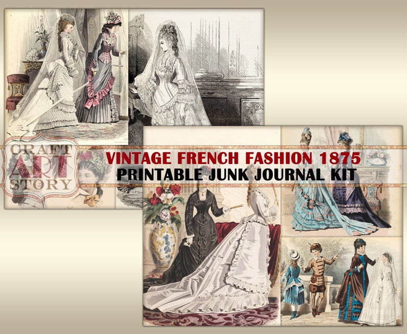 Printable Victorian Fashion 1875 Junk Journal Pagesvintage - Etsy