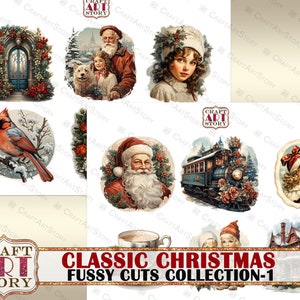 Classic Christmas Fussy Cuts,digital Stickers Set Printable-1 - Etsy