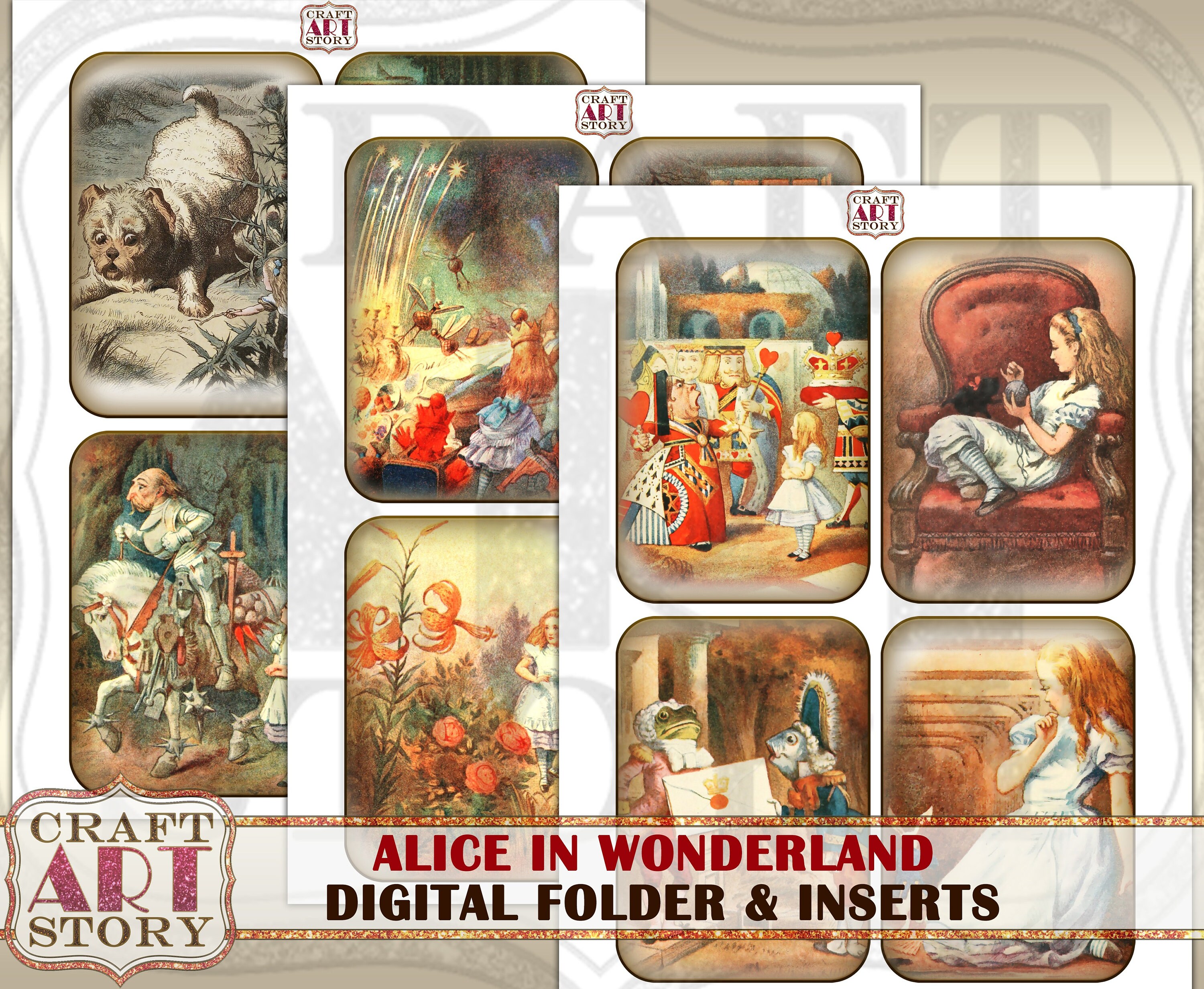 Alice in Wonderland Packsdigital Folder & Insertsephemera - Etsy