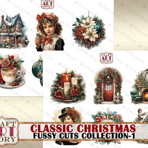 Classic Christmas Fussy Cuts,digital Stickers Set Printable-1 - Etsy