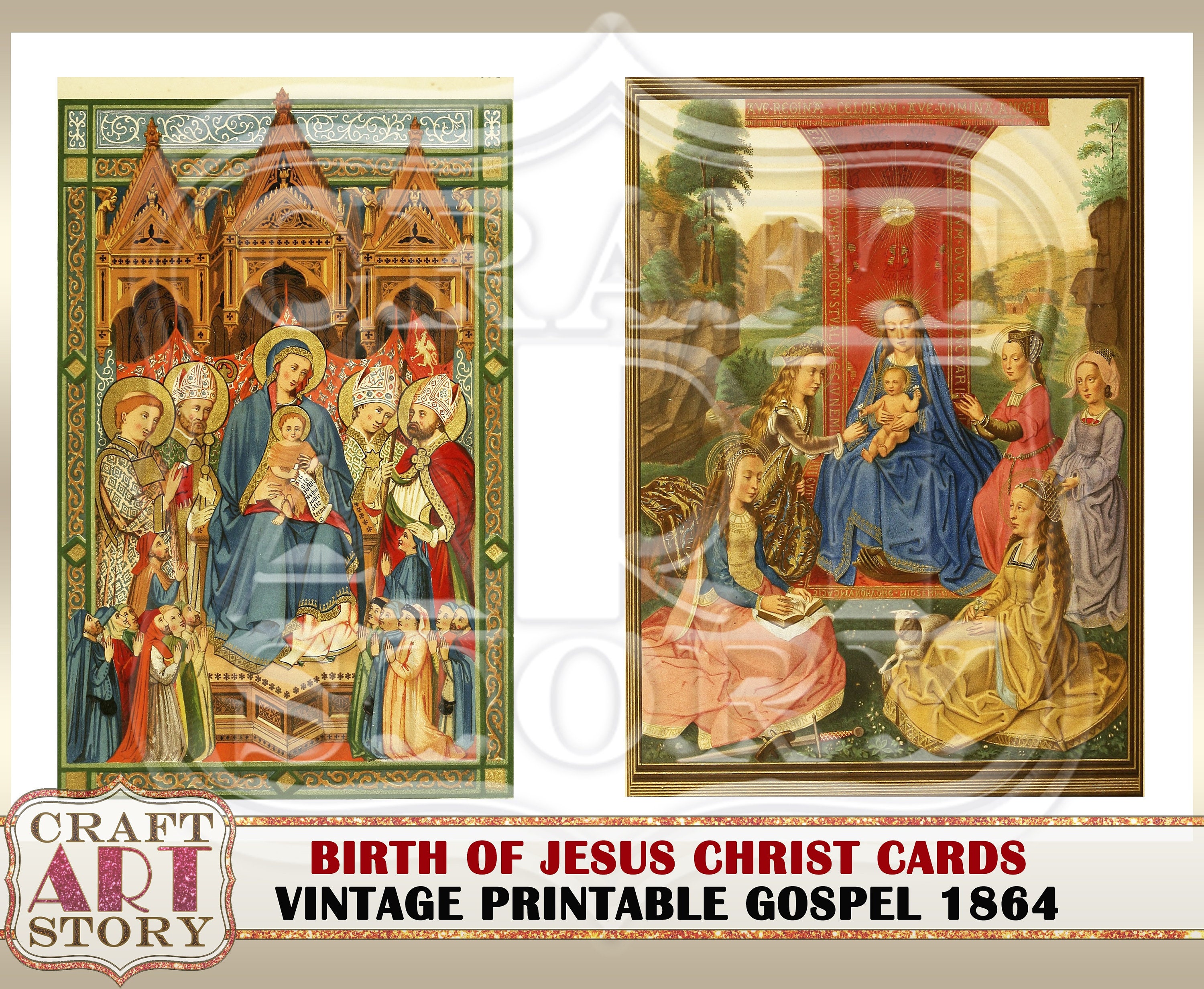 Vintage Christmas Nativity Birth of Jesus Christ,medieval Art Nativity ...