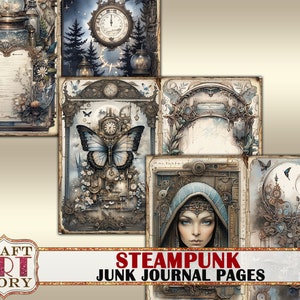 Steampunk Junk Journal Pages,scrapbook Printables Digital Papers - Etsy