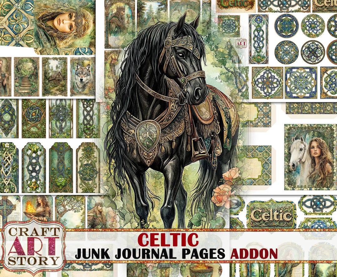 Celtic Junk Journal Pages,forest Spirit, Fantasy Scrapbook Printables ...