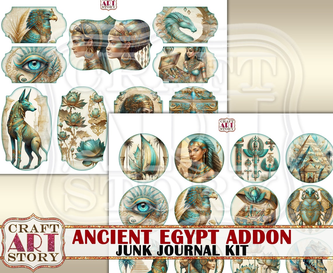 Ancient Egypt Junk Journal Pages,scrapbook Printables Digital Papers ...