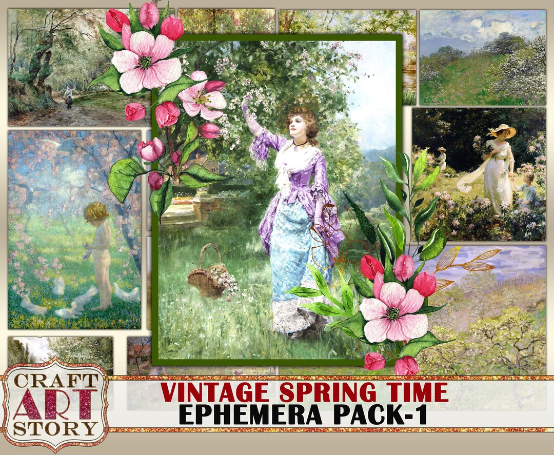 Vintage Spring Time Ephemera Pack,printable Kit,junk Journal - Etsy
