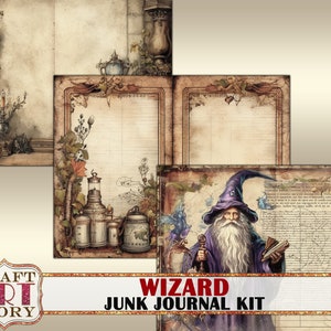 Wizards Fantasy Junk Journal Pages,printables Digital Magic Papers - Etsy