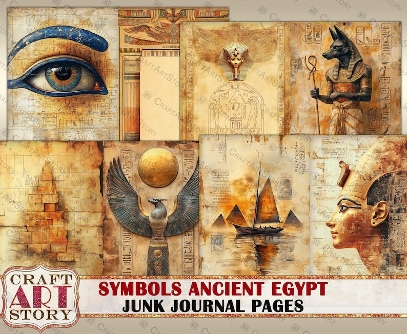 Symbols Ancient Egypt Junk Journal Pages,scrapbook Printables Digital ...