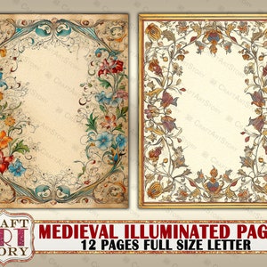 Vintage Medieval Illuminated Manuscript Journal Kit (digital Download ...