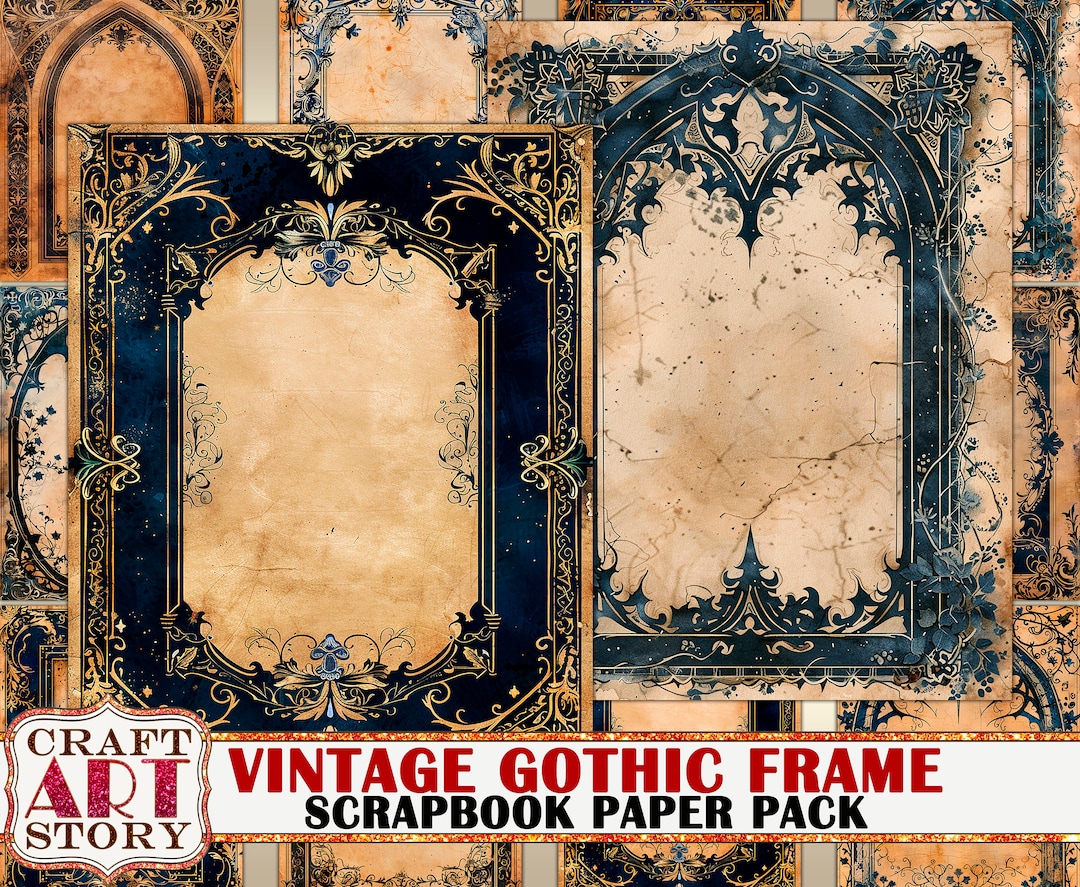 Vintage Gothic Illuminated Frame Journal Pages,border,scrapbook Paper ...