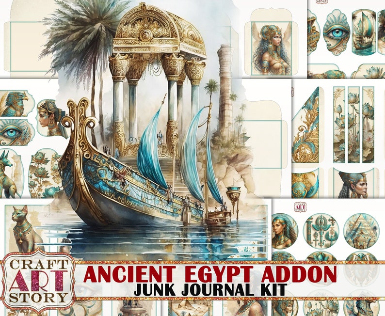 Ancient Egypt Junk Journal Pages,scrapbook Printables Digital Papers ...