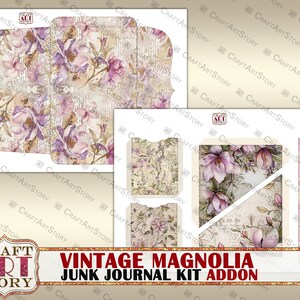 Vintage Magnolia Junk Journal Kit Addon,scrapbook Printables Digital ...