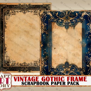 Vintage Gothic Illuminated Frame Journal Pages,border,scrapbook Paper ...